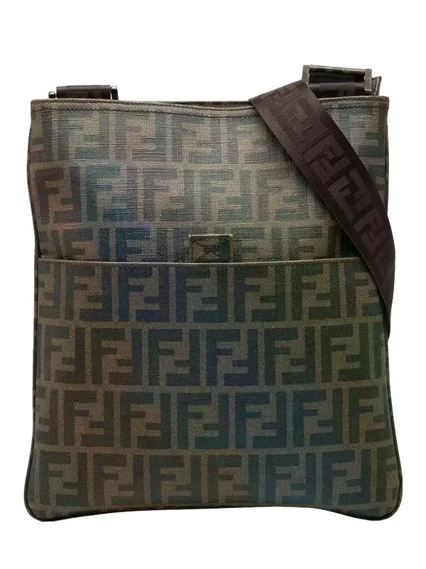 Fendi 2000-2010 Zucca Spalmati Crossbody Bag - Brown