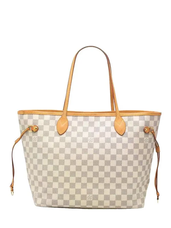 LOUIS VUITTON 2010 Damier Azur Neverfull Mm Tote Bag - White