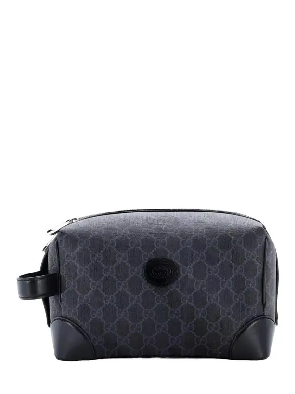 Gucci Interlocking G Patch Toiletry Case - Black