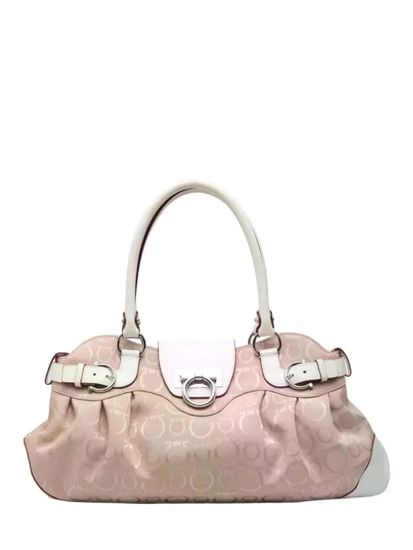 FERRAGAMO Gancini Canvas Marisa Handbag - Pink