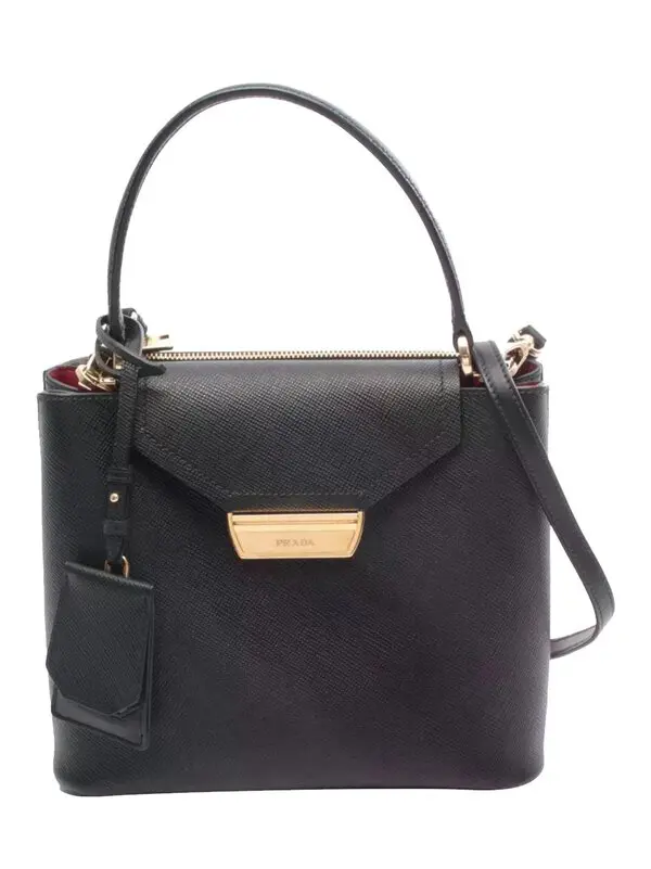 Prada Saffiano Ingrid Top Handle Satchel 2010-2025 - Black