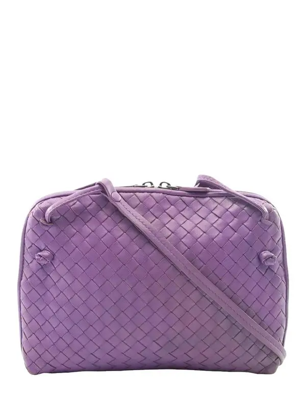 Bottega Veneta Nappa Intrecciato Nodini Crossbody Bag - Purple