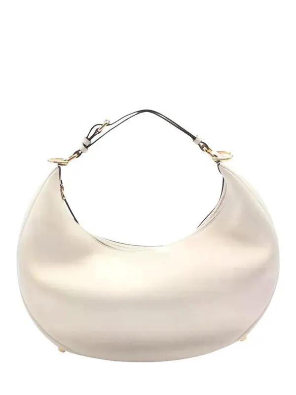 Fendi Small Leather Graphy Hobo Bag - White
