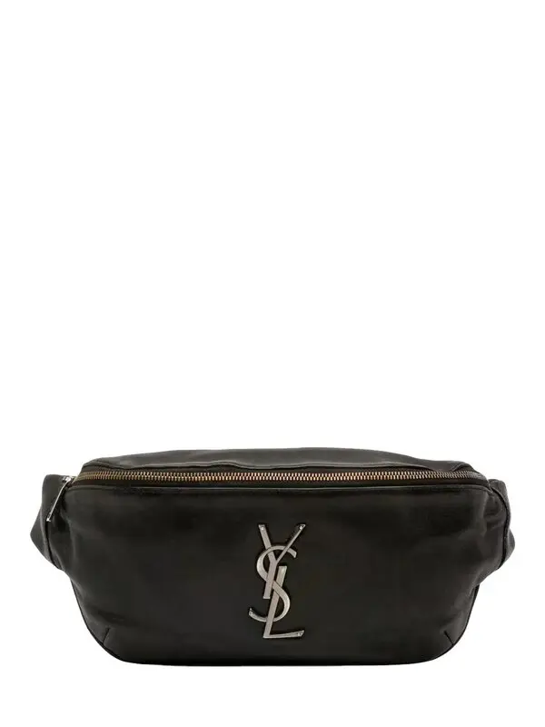 Saint Laurent 2019 Leather Monogram Belt Bag - Black