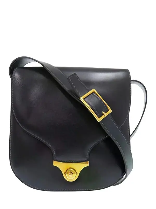 Hermès 1945-1970 Box Calf Shoulder Bag - Black