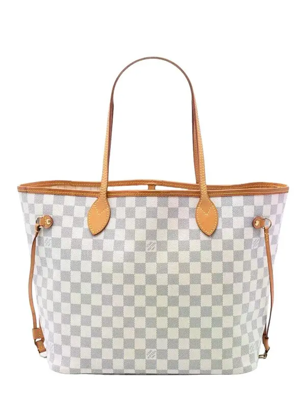 LOUIS VUITTON 2014 Damier Azur Neverfull Mm Tote Bag - White