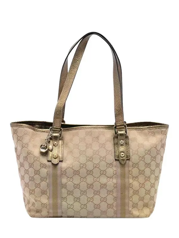 Gucci Gg Canvas Web Jolicoeur Tote Bag - Gold