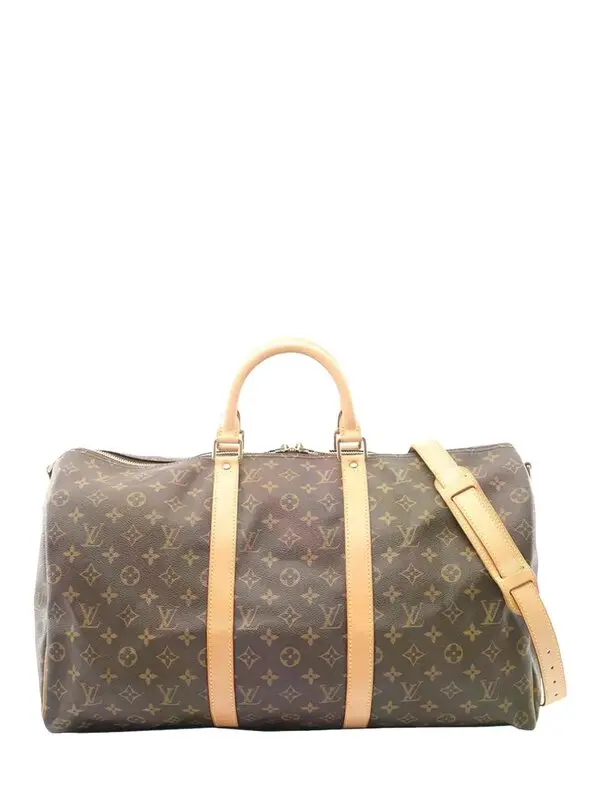 LOUIS VUITTON 2000 Monogram Keepall Bandouliere 50 Travel Bag - Brown