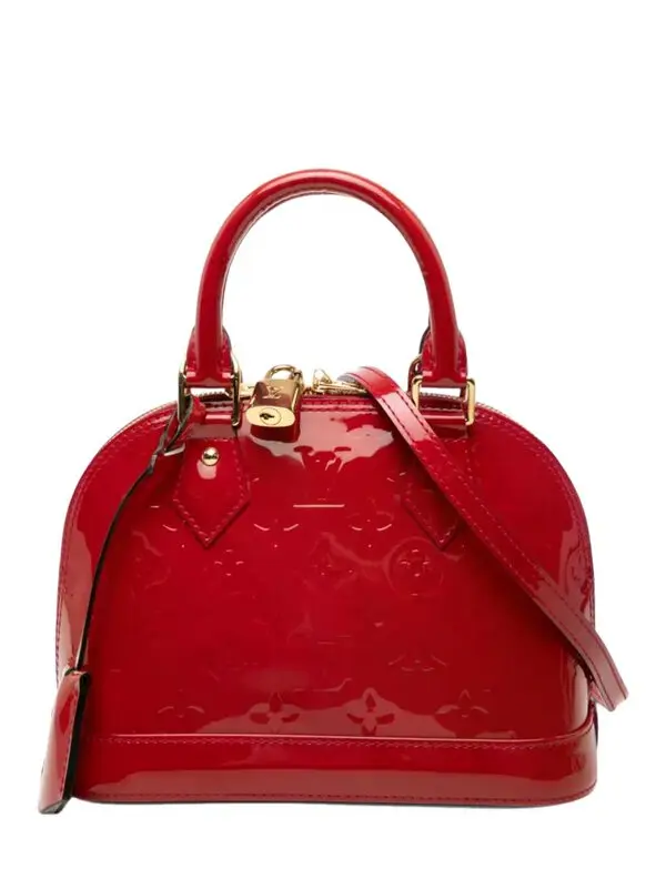 LOUIS VUITTON 2013 Monogram Vernis Alma Bb Satchel - Red