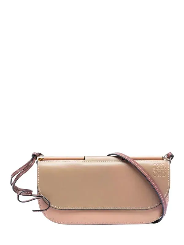 Loewe 2018 Bicolor Leather Anagram Gate Pochette Crossbody Bag - Brown