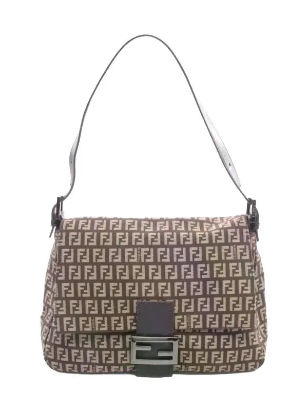 Fendi 2000-2010 Zucchino Canvas Mamma Forever Shoulder Bag - Brown