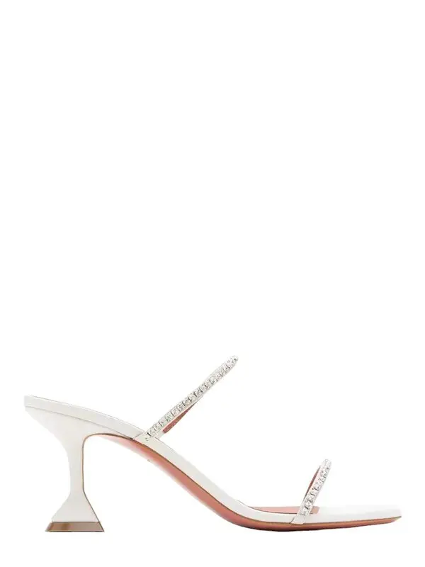Amina Muaddi 70mm Gilda Mules - White