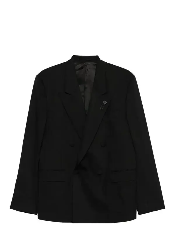 LARDINI Double-breasted Blazer - Black