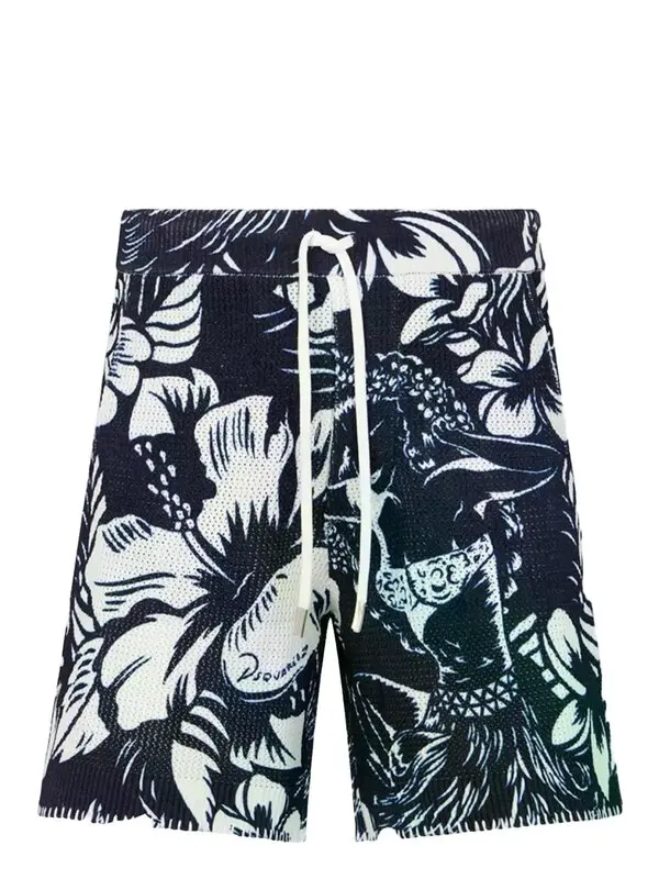 Dsquared2 Floral-patterned Shorts - Blue