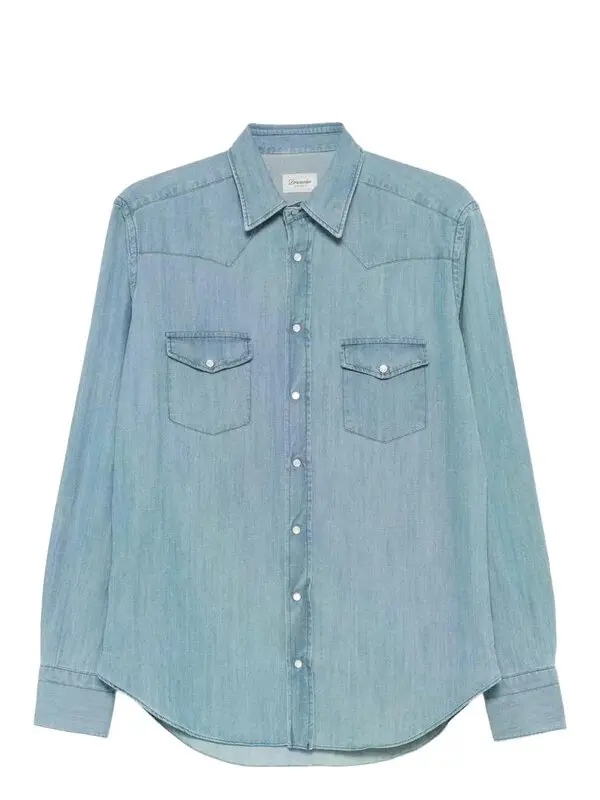DRUMOHR Buttoned Chest-pocket Shirt - Blue