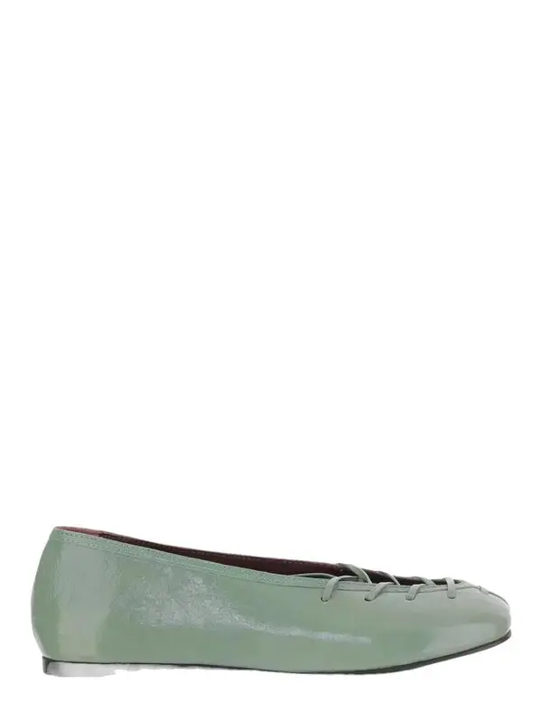 ALOHAS Leather Flat Pumps - Green