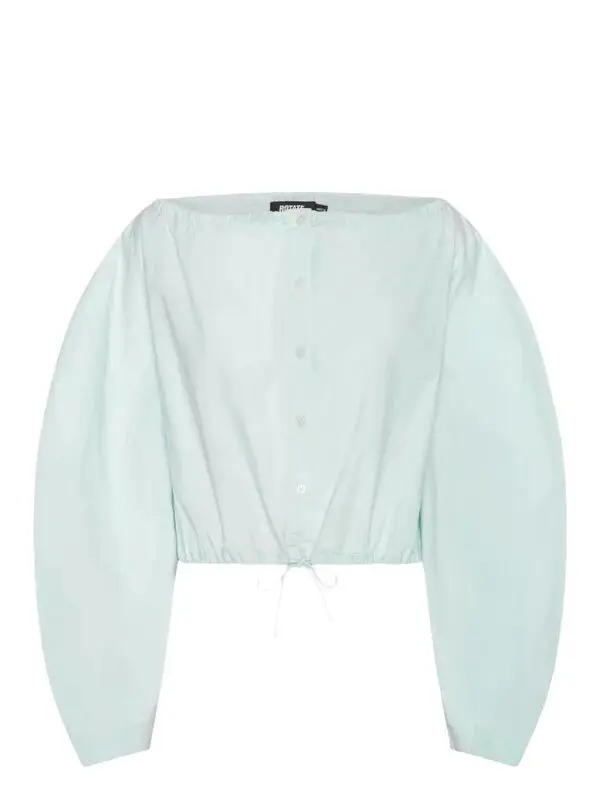 ROTATE BY BIRGER CHRISTENSEN Tie-strap Long-sleeve Blouse - Blue