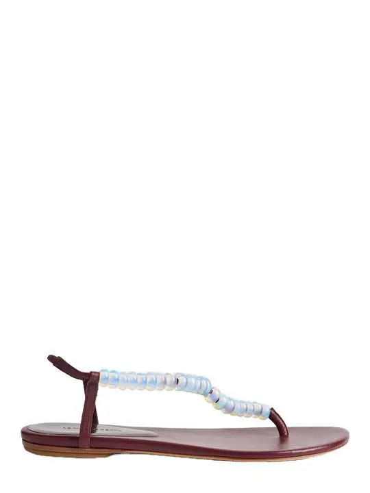 Le Monde Beryl Beaded Thong Sandal - Burgundy