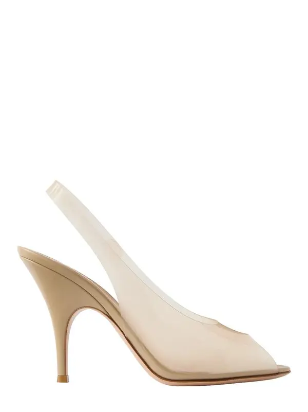 GIANVITO ROSSI Cher 95 Slingback Sandals - Neutrals