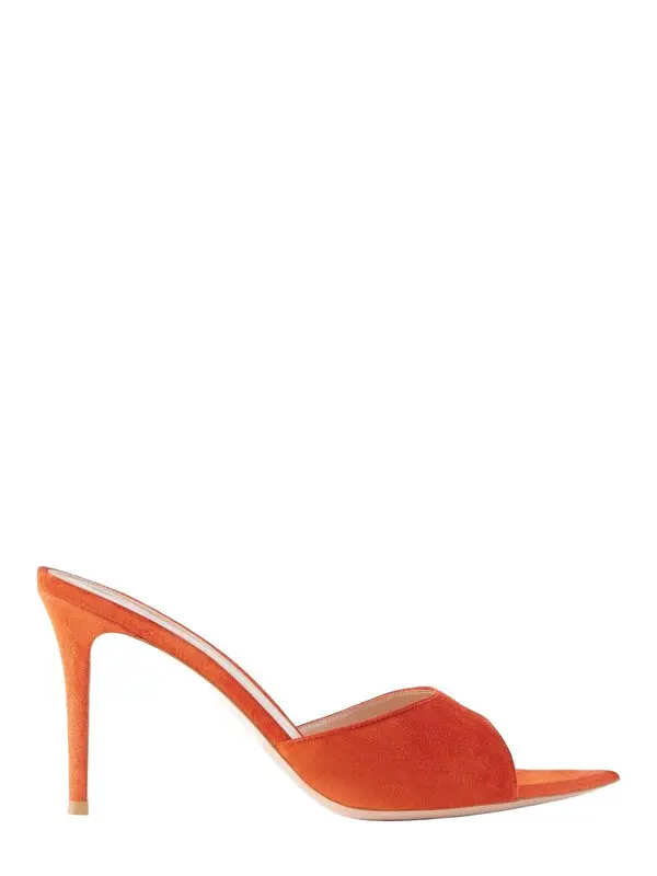 GIANVITO ROSSI Elle 85 Suede Sandals - Brick