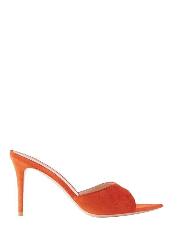 GIANVITO ROSSI Elle 85 Suede Sandals - Red