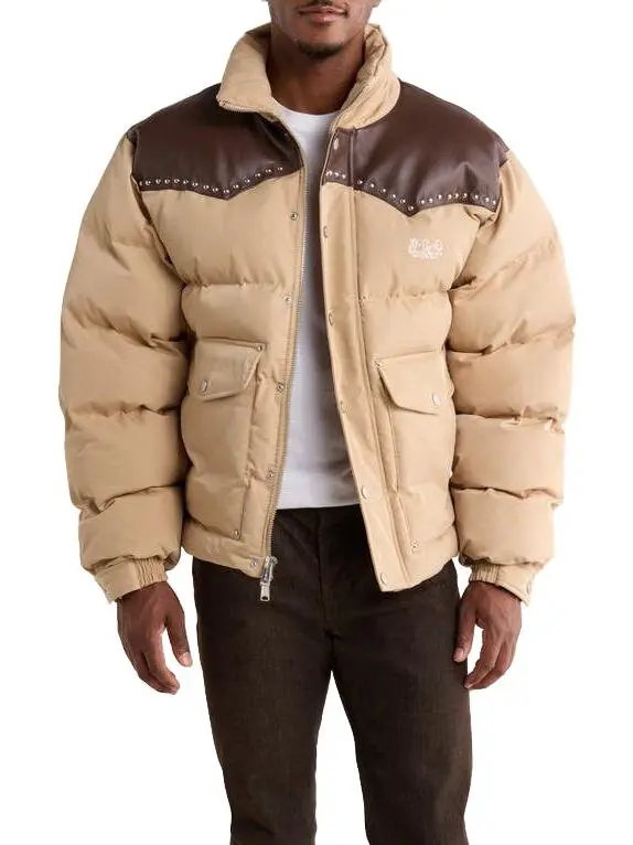 NOTHING GROWS OVERNIGHT Western Down Puffer Jacket - Tan