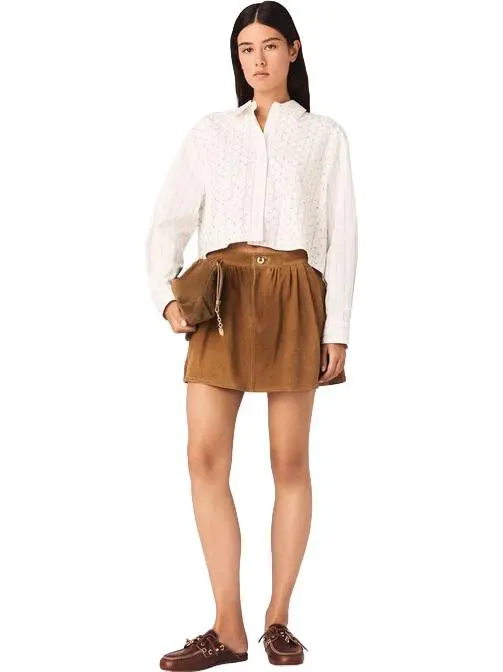 Maje Beaded Cropped Shirt - White