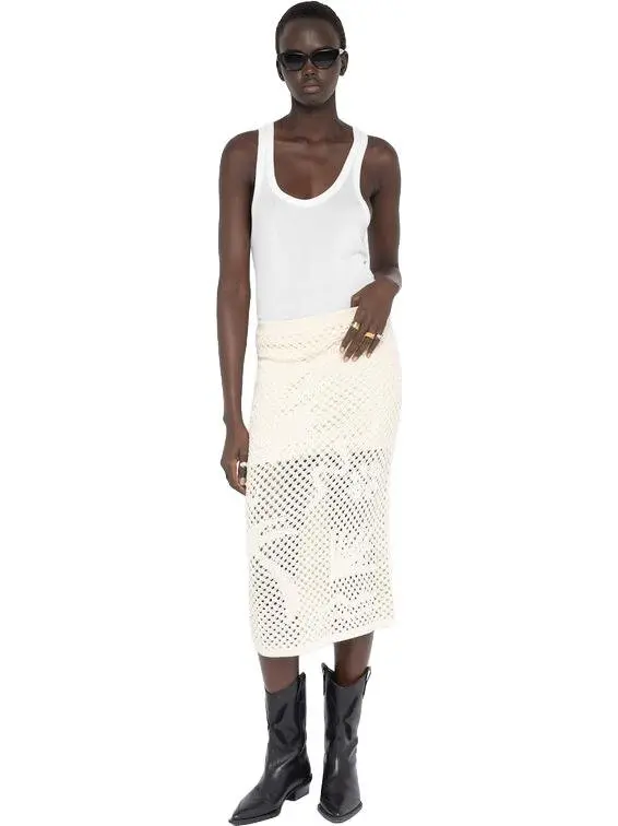 Zadig&Voltaire Soly Long Skirt - Neutral / White