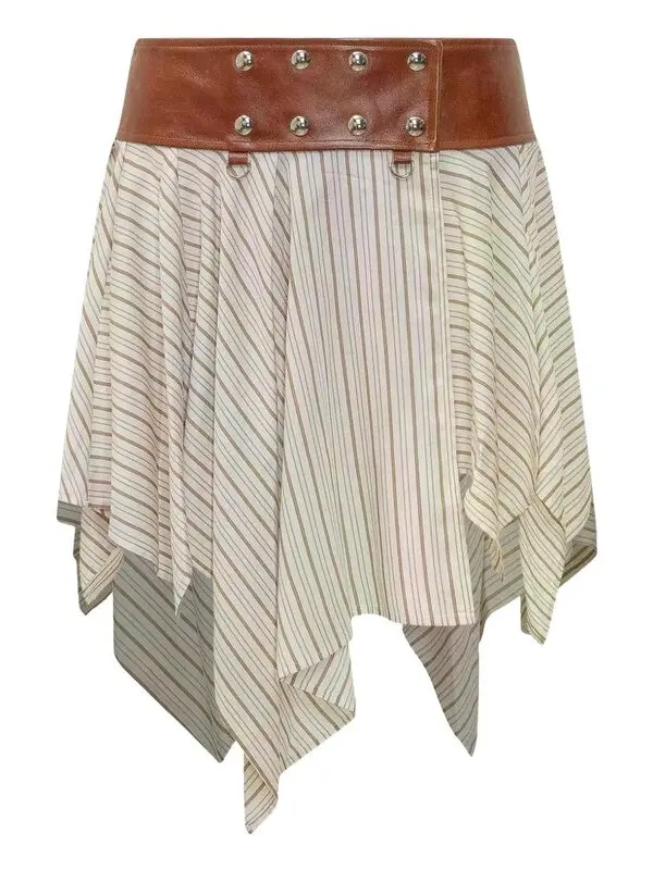 IRO PARIS Striped Belted Skirt - Neutrals