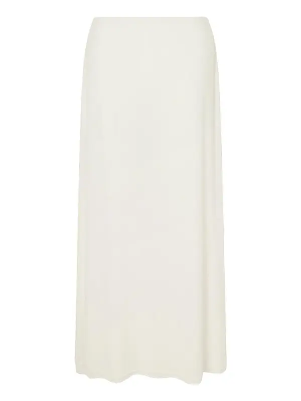 COLLEEN ALLEN Stretch Tencel Modal, Silk And Cashmere-blend Maxi Skirt - Neutrals