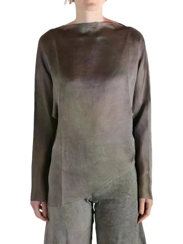 CORTANA Asymmetric Long-sleeve Top - Grey