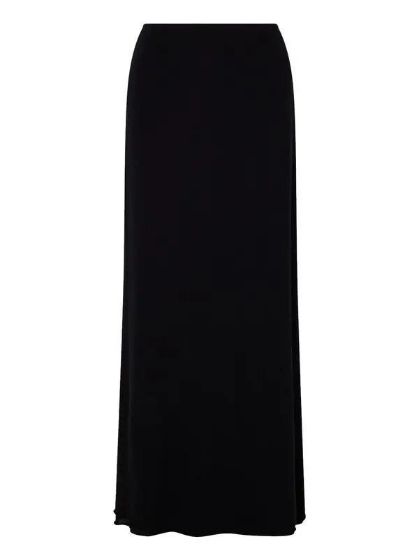 COLLEEN ALLEN Stretch Tencel, Silk And Cashmere-blend Maxi Skirt - Black