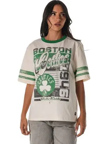 THE WILD COLLECTIVE Boston Celtics Vintage Oversized T-shirt - Cream