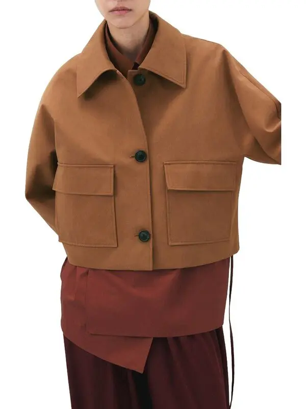 Mango Brava Cotton Jacket - Medium Brown