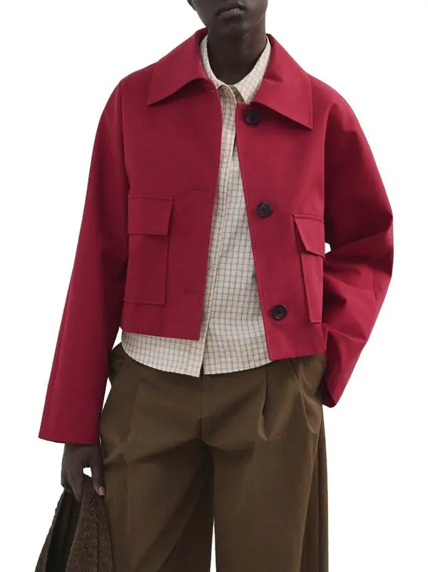 Mango Brava Cotton Jacket - Red