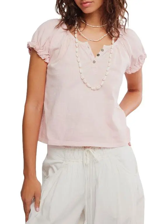 Free People Issa Puff Sleeve Top - Morganite