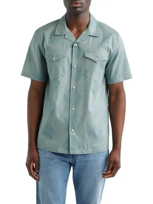 Pendleton Short Sleeve Snap-up Western Shirt - Chief Joseph Green