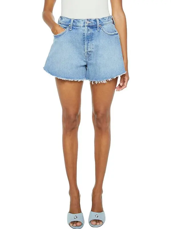 MOTHER The Flutter Fray Hem Denim Shorts - I Confess