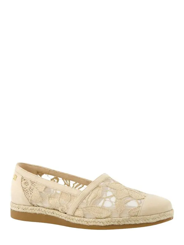 Paul Green Danica Lace Flat - Biscuit Suede Blossom Mesh
