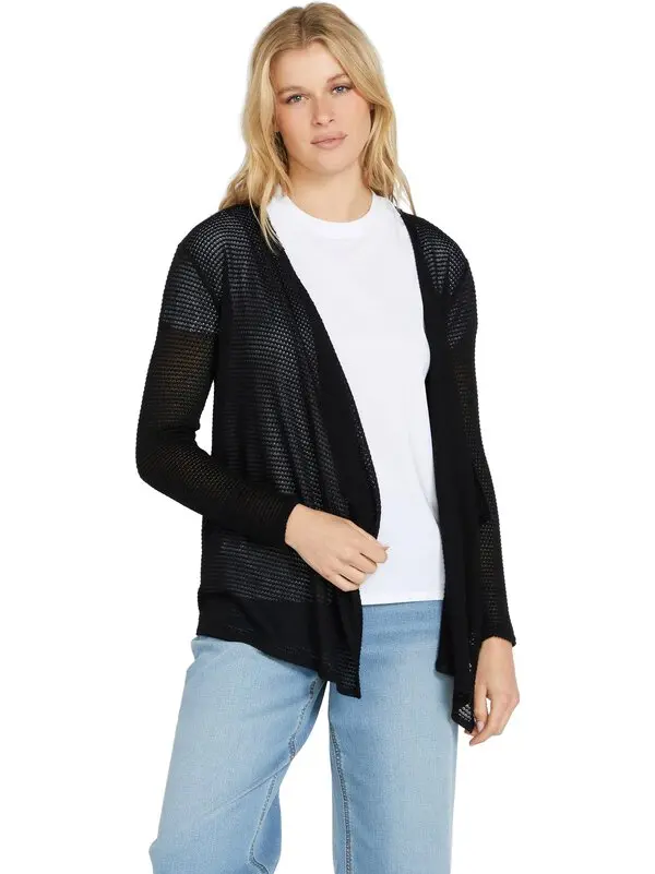 Volcom Open-front Wrap Cardigan - Black