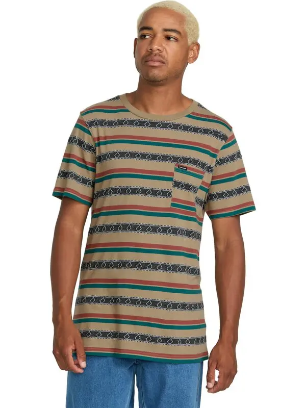 Volcom Taction Crew Short Sleeve Tee - Khaki