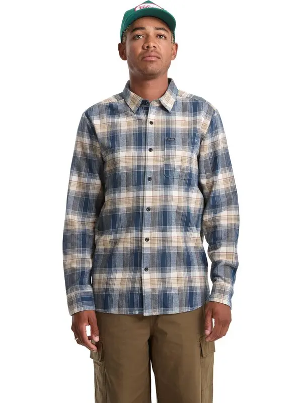 Volcom Caden Plaid Long Sleeve Shirt - Dirty White
