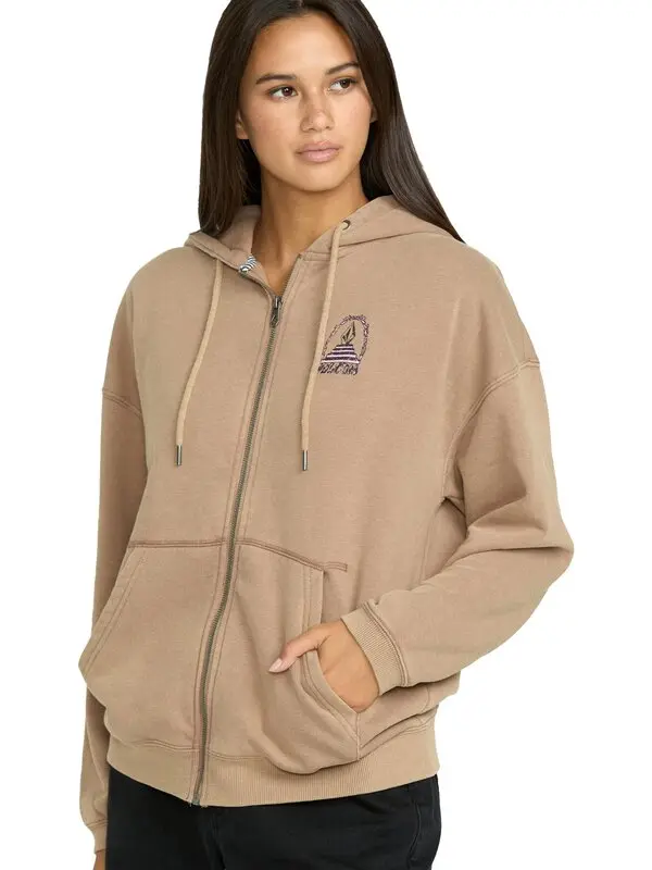 Volcom Zip Up Hoodie - Hazelnut