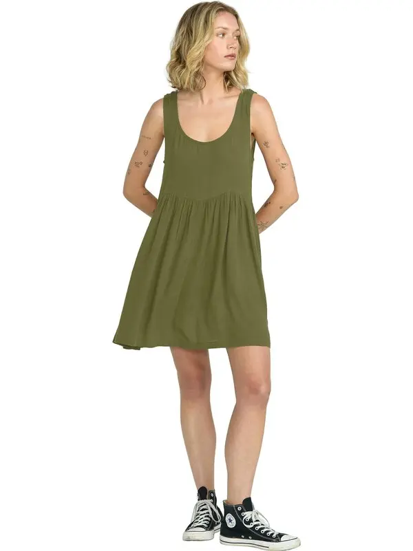 Volcom Lived In Baddie Dress - Light Army