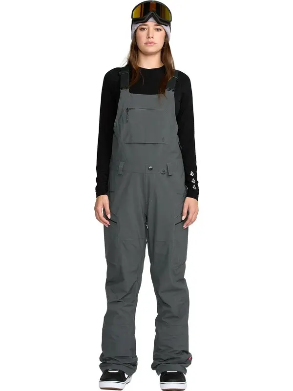 Volcom Ash Stretch Gore Bib Overall - Dark Gray