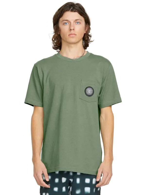 Volcom Woven Label Pocket Tee - Light Olive