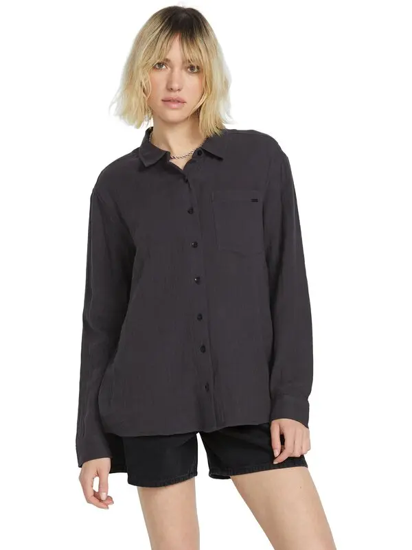 Volcom Long Sleeve Button-up Shirt - Vintage Black