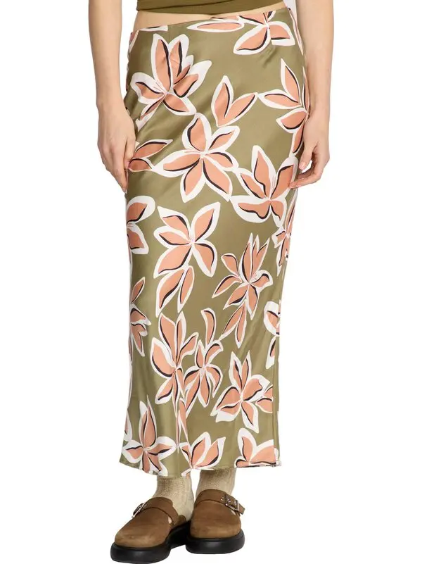 Volcom Psychonic Midi Skirt - Light Army