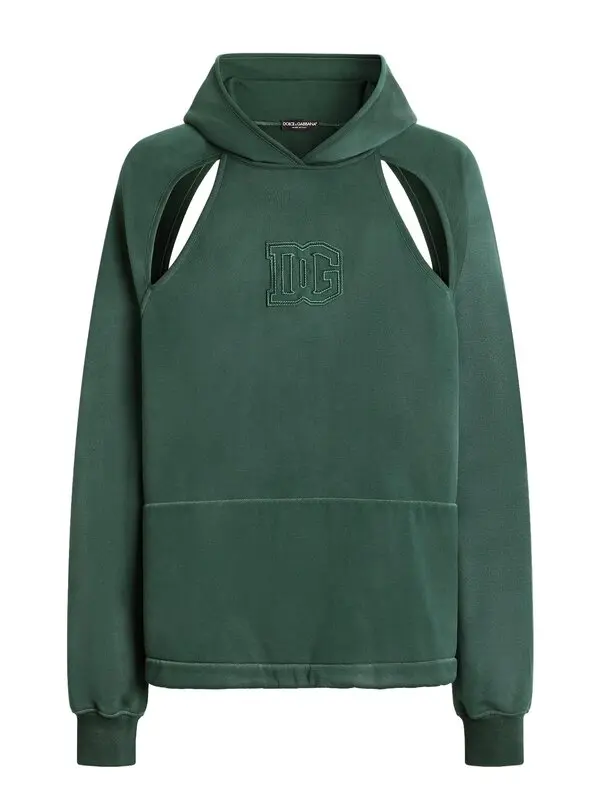 Dolce & Gabbana Treated Cotton Hoodie - Green