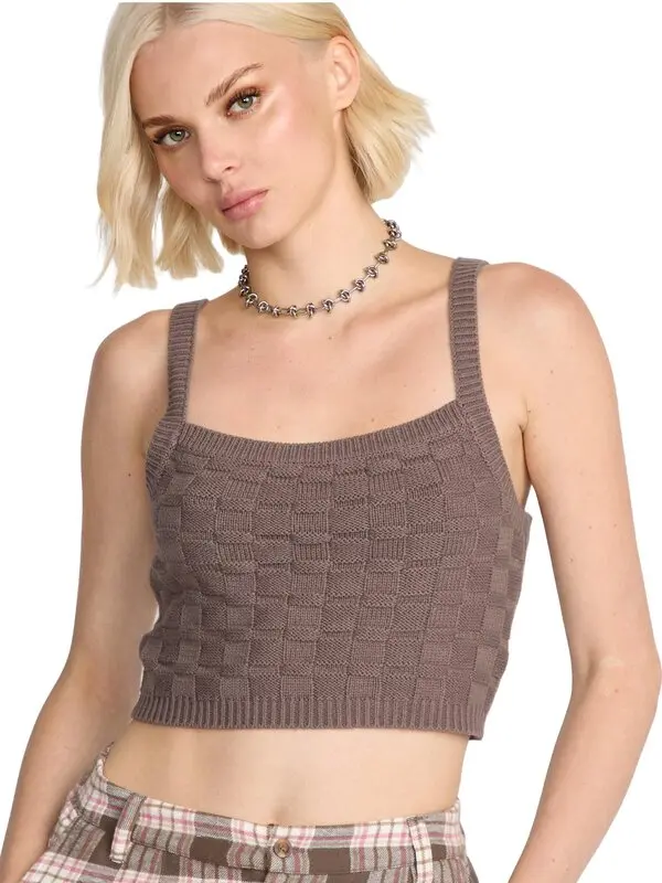 Volcom Snug Lyfe Sweater Cami - Black Plum